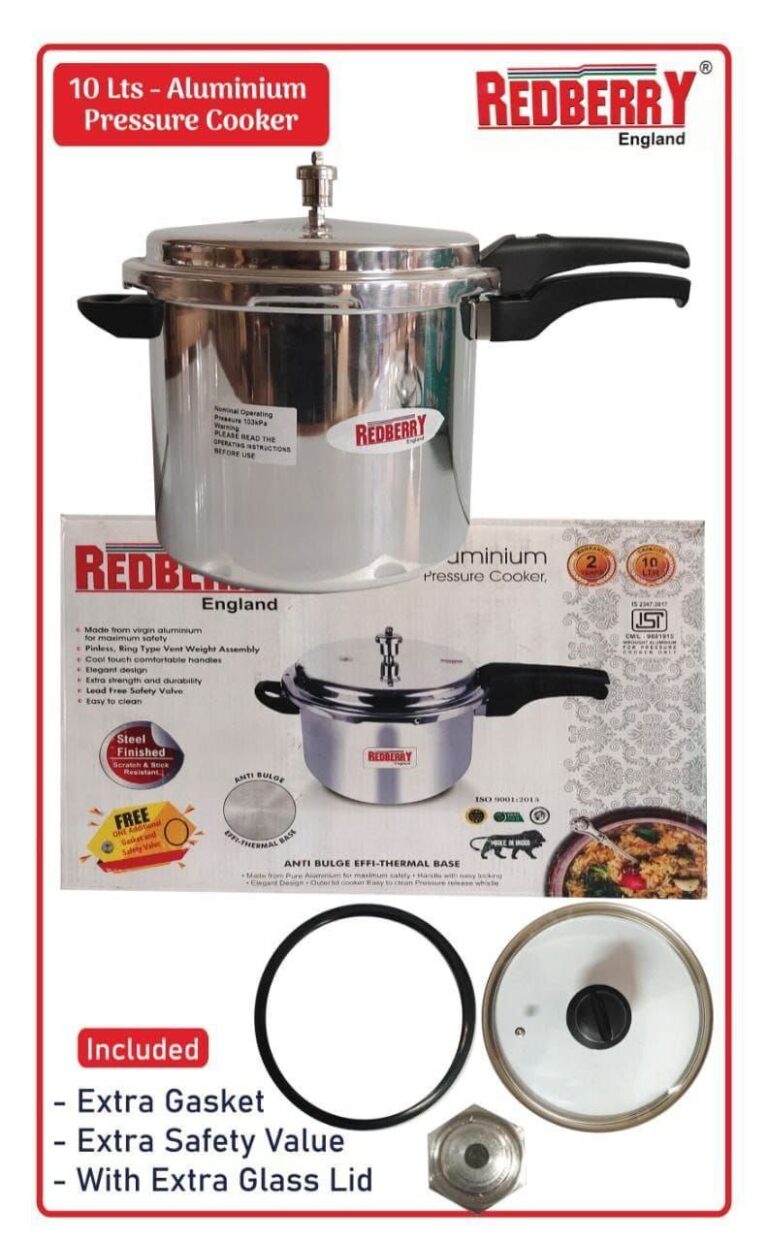Redberry Aluminum 10L Pressure Cooker – Deqcue Space & Style
