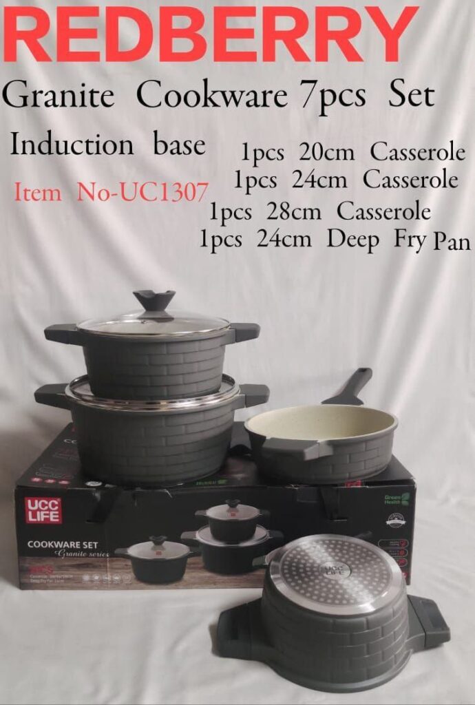 Redberry 7pc Granite Cookware Sets – Deqcue Space & Style